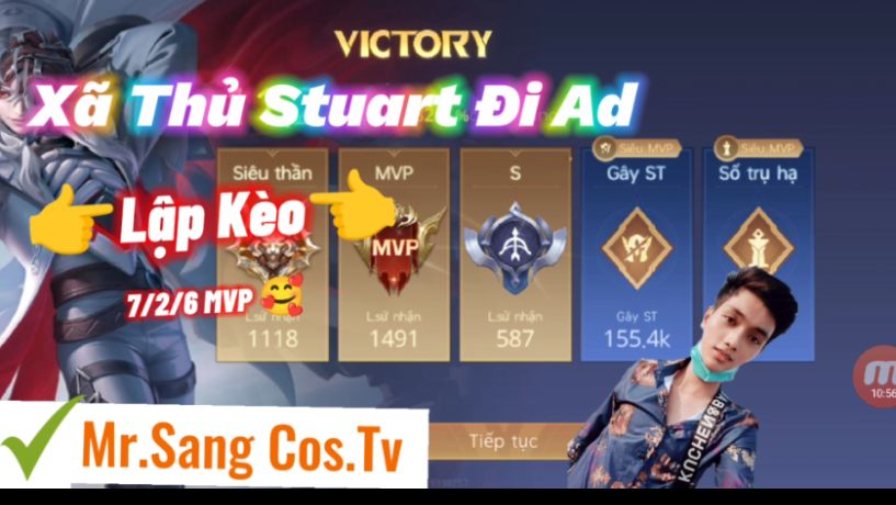 Liên Quân Mobile: Xã Thủ Stuart Đi Ad 7/2/6 MVP - COS.TV