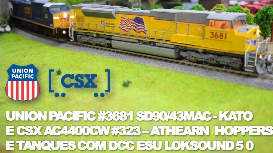 UNION PACIFIC #3681 SD9043MAC - KATO E CSX GE AC4400CW #323 - ATHEARN ...
