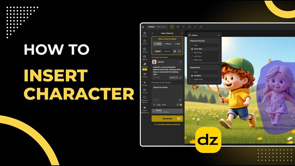 Insert Character to Create Multiple Consistent Character AI Images Dzine AI Tutorial - COS.TV