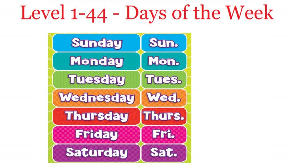 Learn English via Listening Level 1-44 - Days of the Week - COS.TV