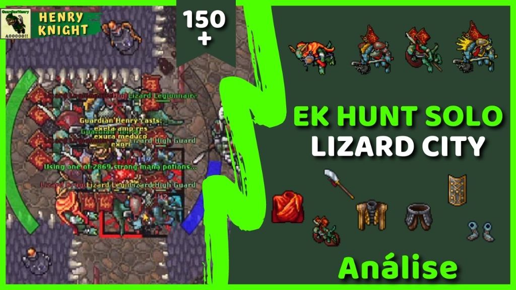 TIBIA: EK HUNT SOLO LIZARD CITY (RAZZACHAI) - COS.TV