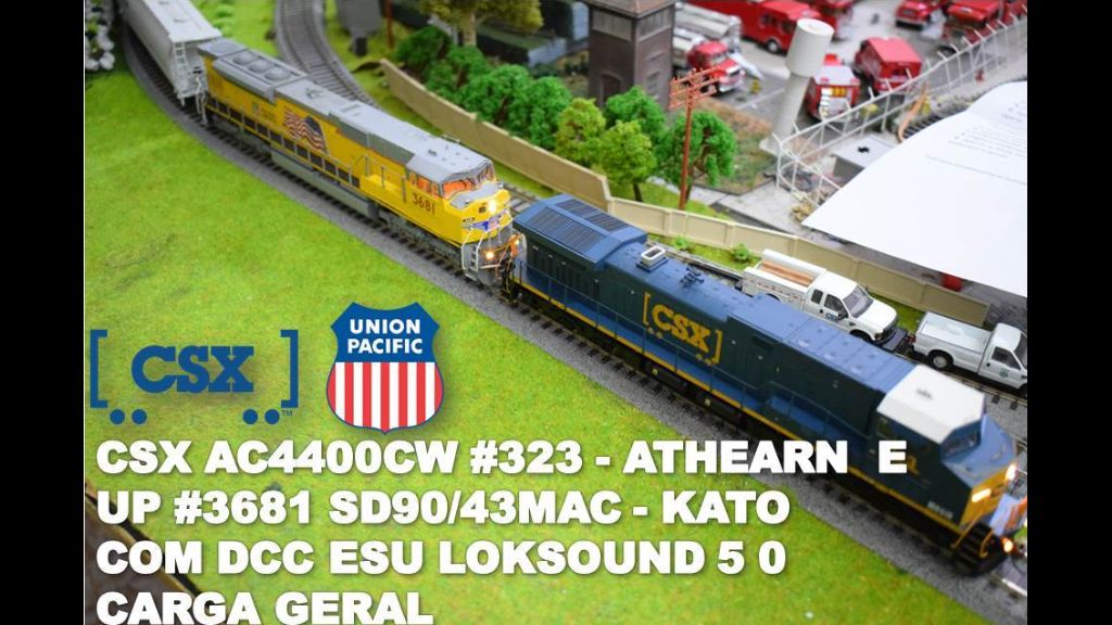 CSX AC4400CW #323 - ATHEARN E UNION PACIFIC #3681 SD9043MAC - KATO CARGA DCC ESU LOKSOUND 5 0# ...
