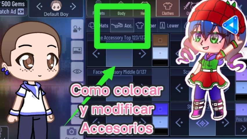 Clothes. Accesorios como colocar y modificar. Gacha Nox - COS.TV