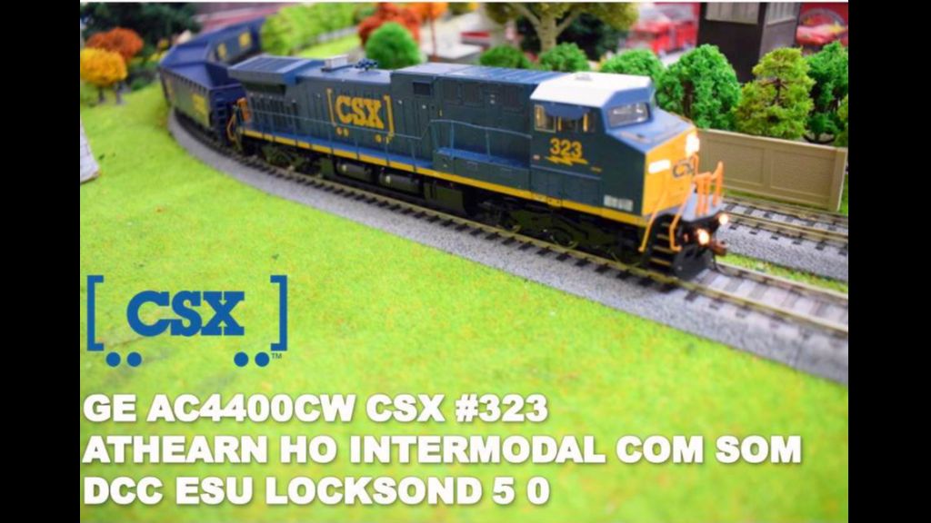 LOCOMOTIVA GE AC4400CW CSX #323 - ATHEARN HO INTERMODAL COM SOM DCC ESU LOCKSOND 5 0 - COS.TV
