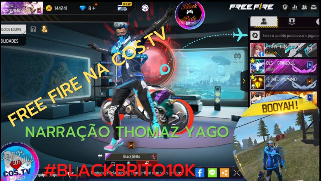 FREE FIRE NA COSTV / NARRAO THOMAZ YAGO #blackbrito10K #ADSNOAPP # ...