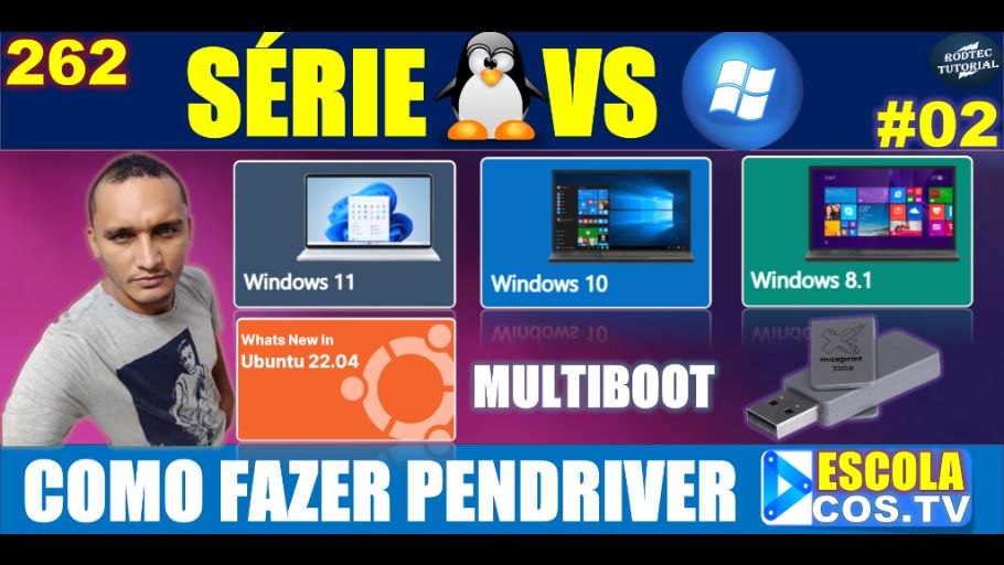 262 | SÉRIE LINUX VS WINDOWS, PENDRIVER MULTIBOOT COM VÁRIOS SISTEMAS OPERACIONAIS, LINUX E ...