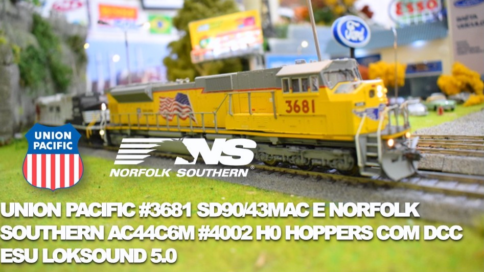 UNION PACIFIC #3681 SD9043MAC E NORFOLK SOUTHERN AC44C6M H0 HOPPERS C ...