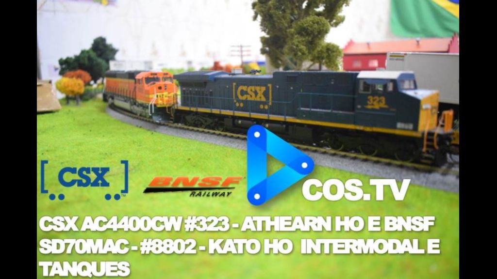 CSX AC4400CW #323 - ATHEARN HO E BNSF SD70MAC - #8802 - KATO HO INTERM ...