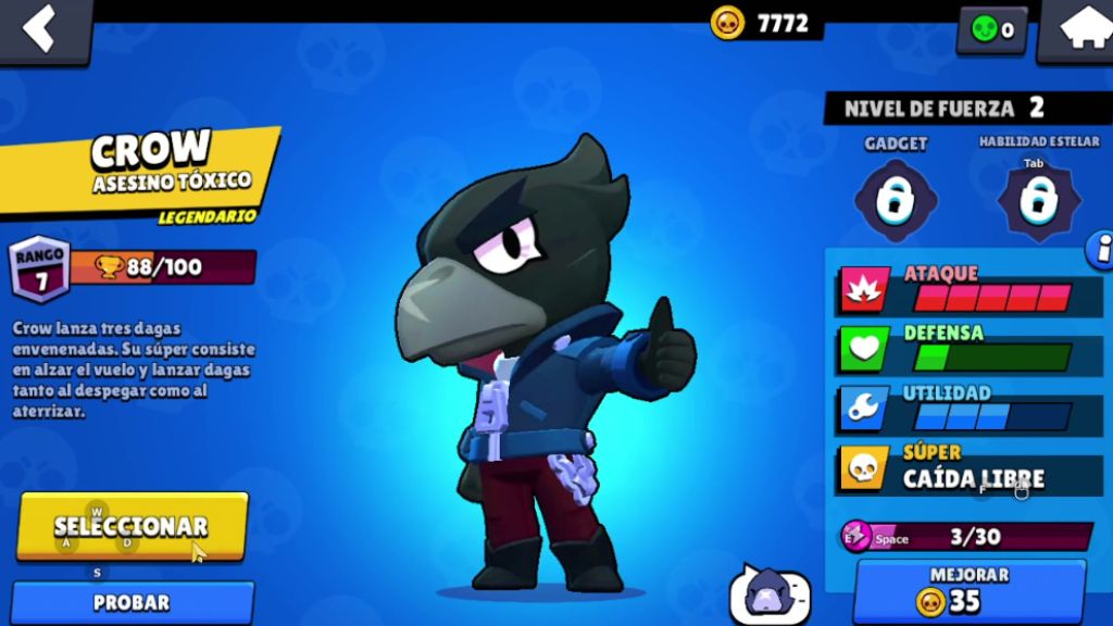 Brawl Stars gameplay. Jugando con el personaje de "CROW" - COS.TV