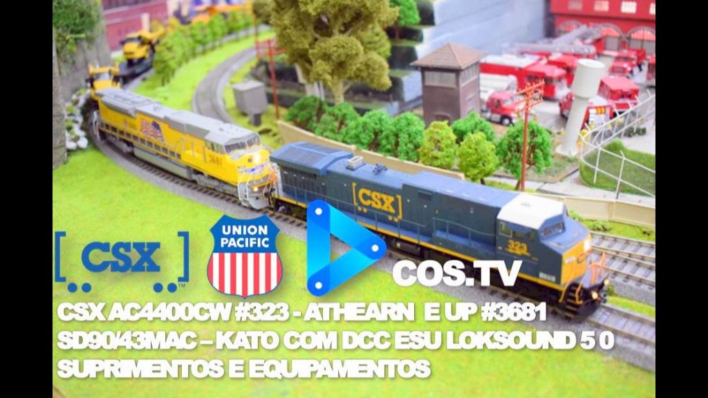 CSX GE AC4400CW #323 - ATHEARN E UP #3681 SD9043MAC - KATO EQUIPAMENTOS COM DCC ESU - COS.TV