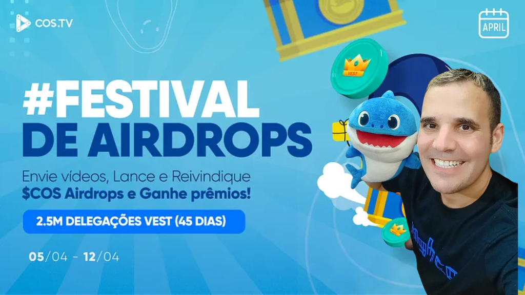 FESTIVAL DE AIRDROP DA COS.TV -- VEM GANHAR COS AO VIVO - COS.TV