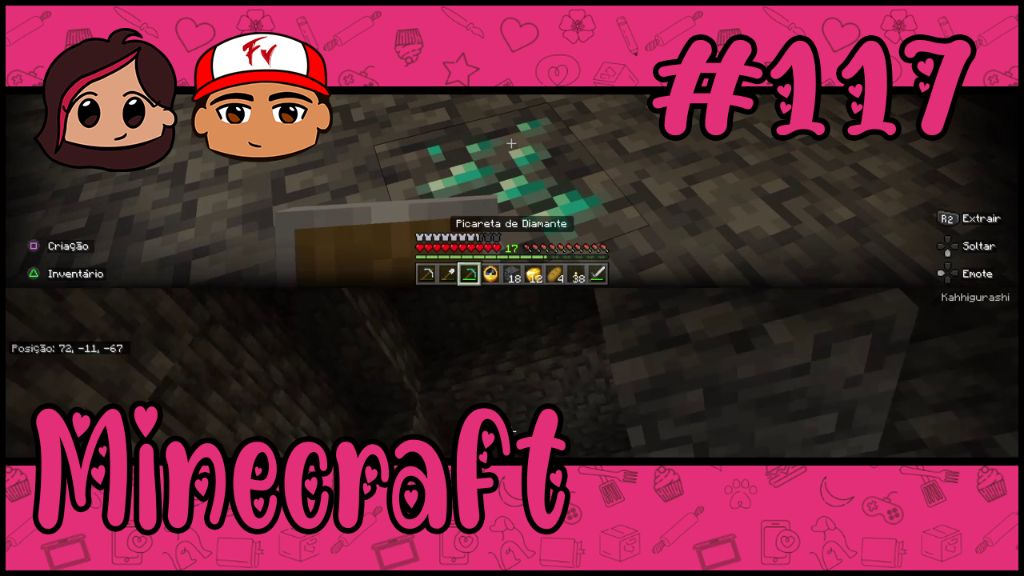 Minecraft #117 - Encontrei muito diamante e o Seven dormiu... ️ - COS.TV