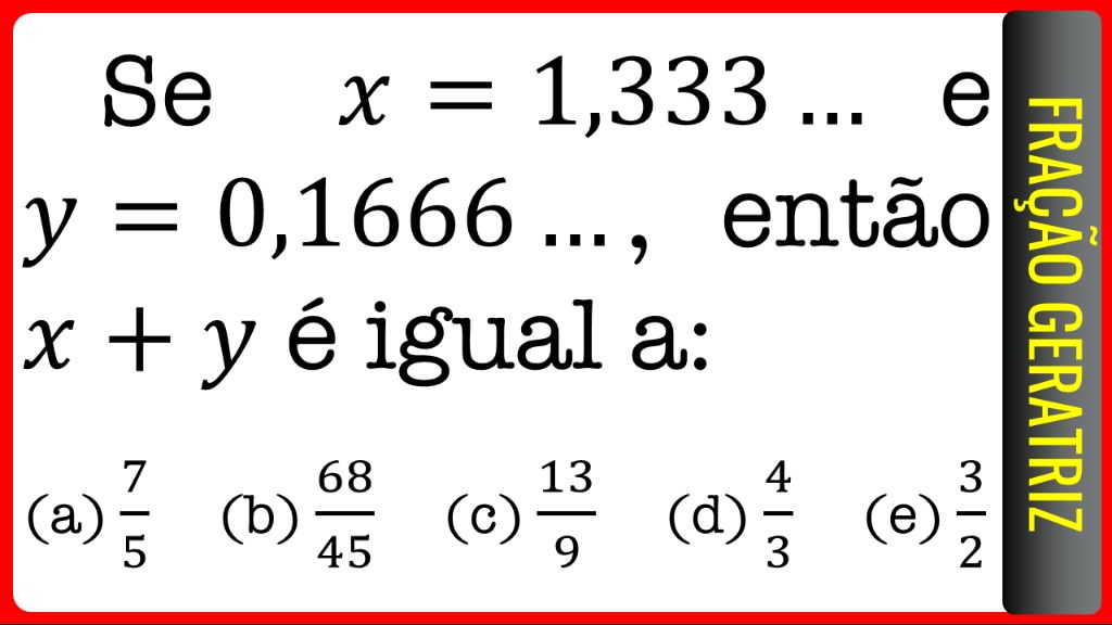 Fração Geratriz || #Matemática #Concurso #ENEM - COS.TV