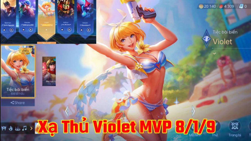 Xạ Thủ Violet MVP 8/1/9 Game Liên Quân Mobile - HIẾU COS.TV - COS.TV