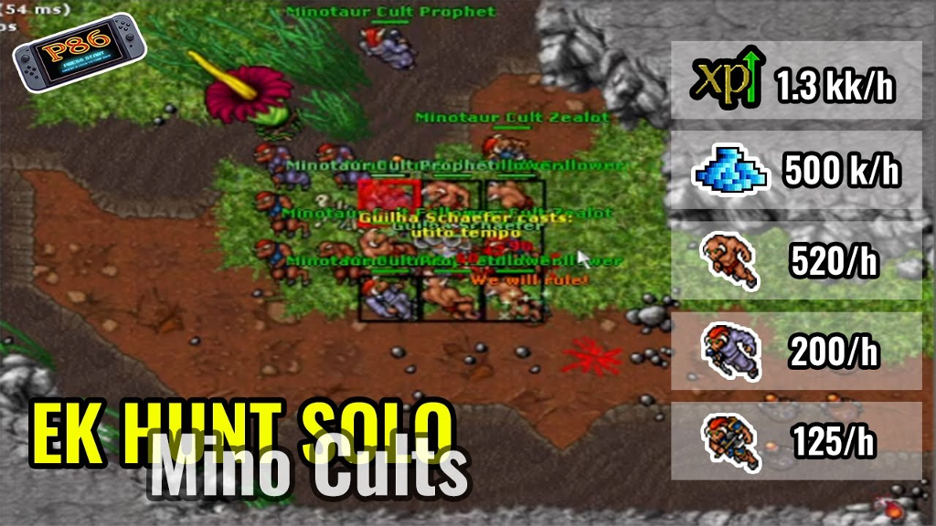 TIBIA ************ HUNT EK SOLO MINO CULTS - COS.TV