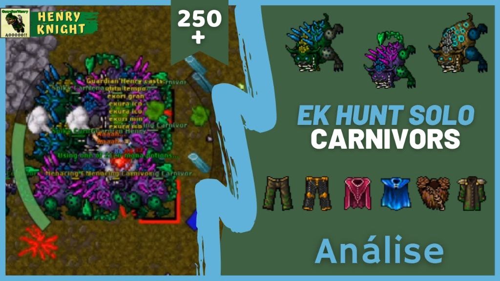 TIBIA: EK HUNT SOLO CARNIVORS (Carnivora's Rocks) - COS.TV