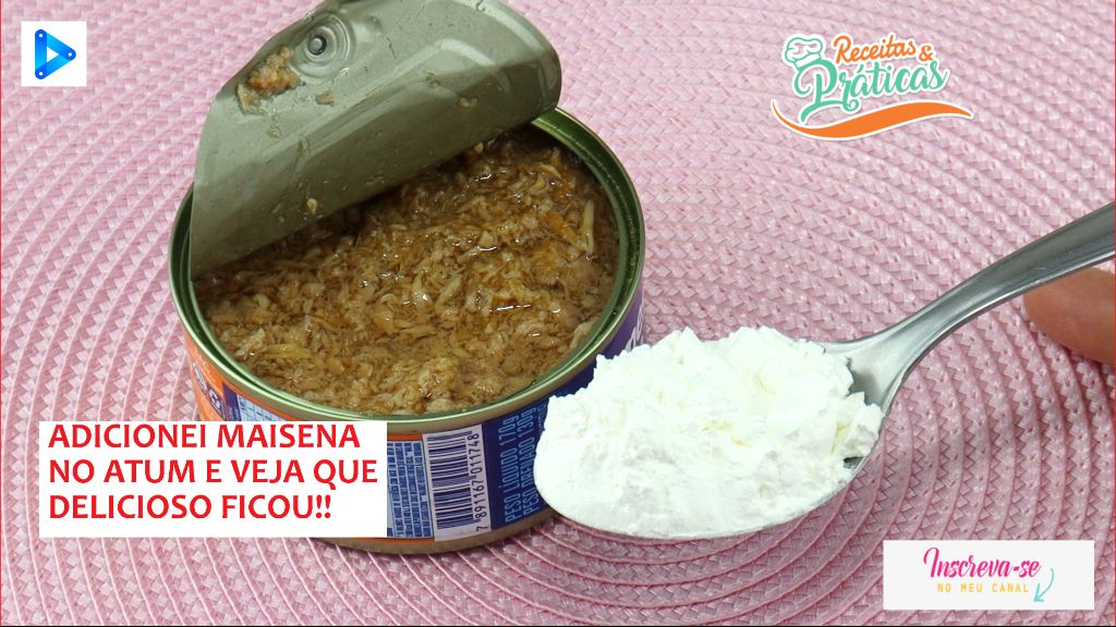 Misturei atum com amido de milho e fiz uma refeição deliciosa e rápida ...